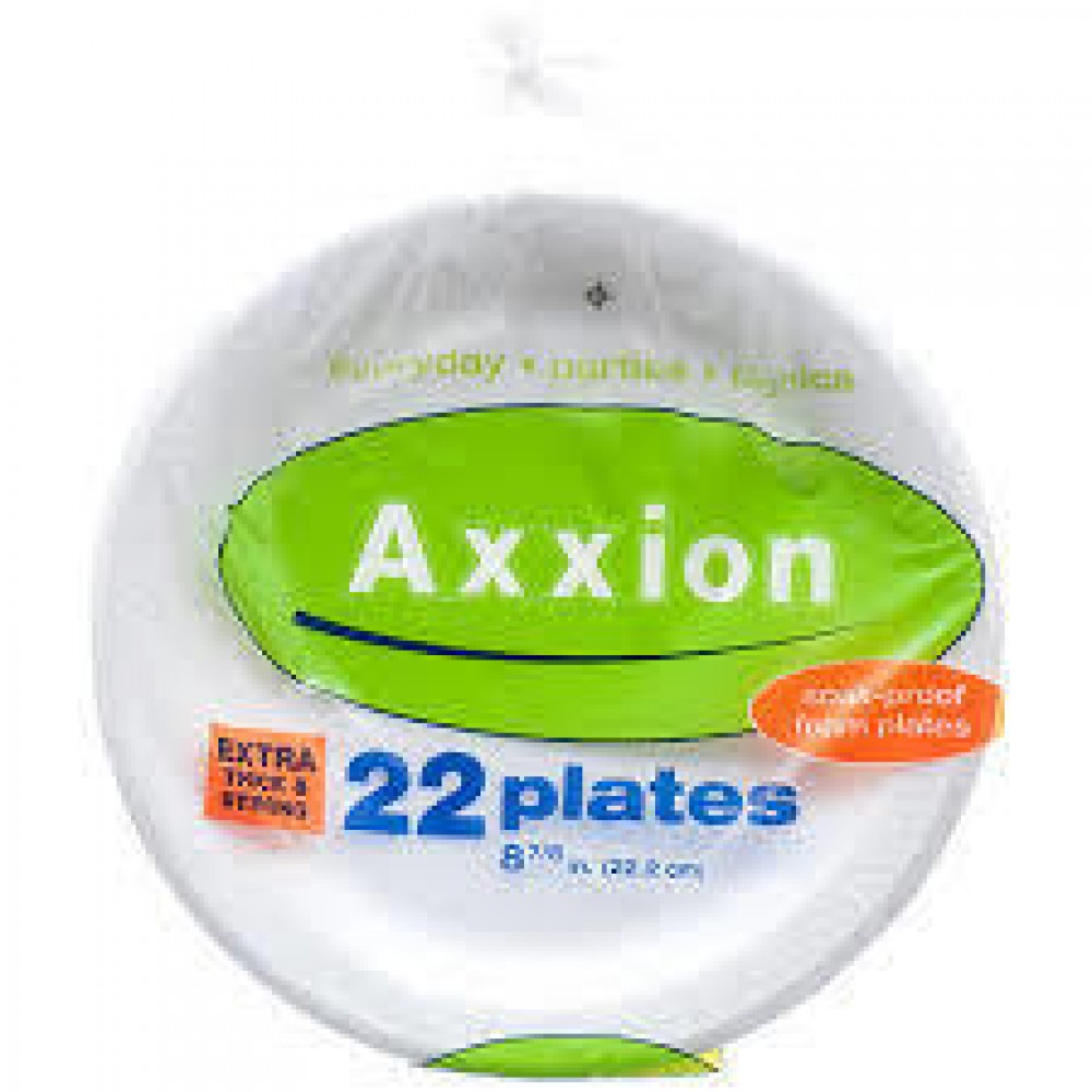 Axxion Foam Plates 22ct - Disposable - Household - DTLA
