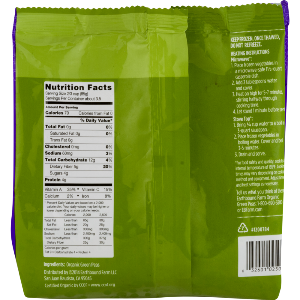 Earthbound Organic Green Peas 10oz